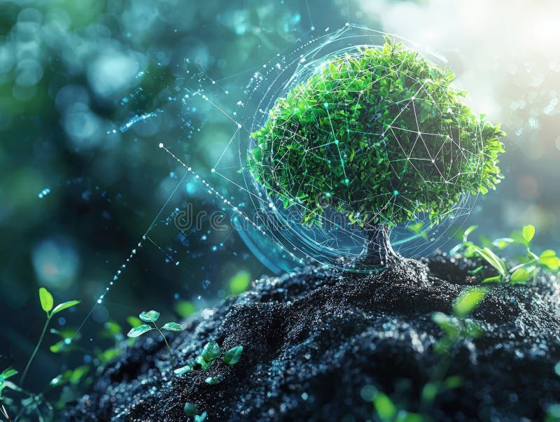 A Vibrant Tree Symbolizing Growth and Connectivity Surrounded by Lush ...