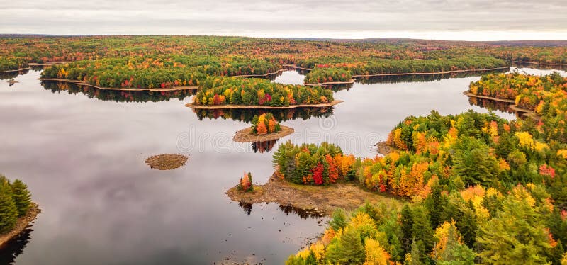 Vibrant Trees and Landscape by the Lake. Nova Scotia, Canada Stock ...