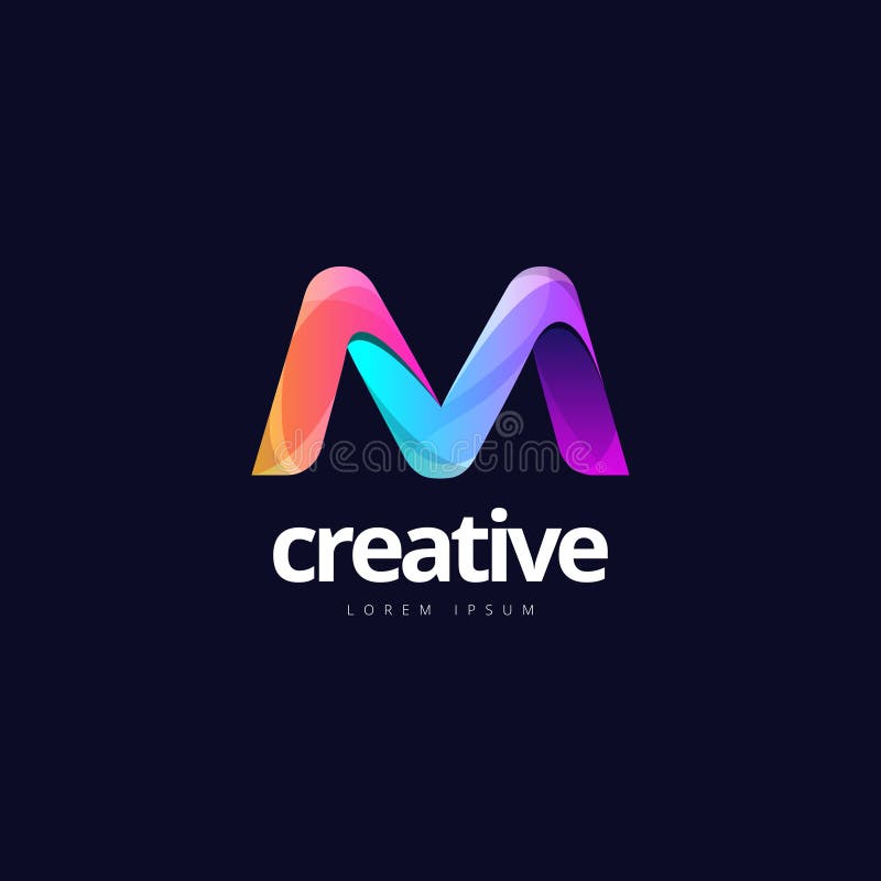 Vibrant Trendy Colorful Creative Letter M Logo Stock Vector ...