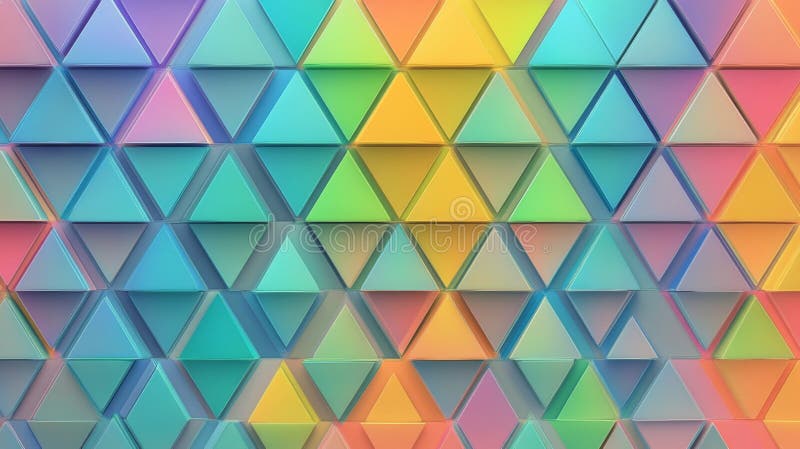 Vibrant Triangle Pattern Showcases Colorful Gradient Design in Soft ...