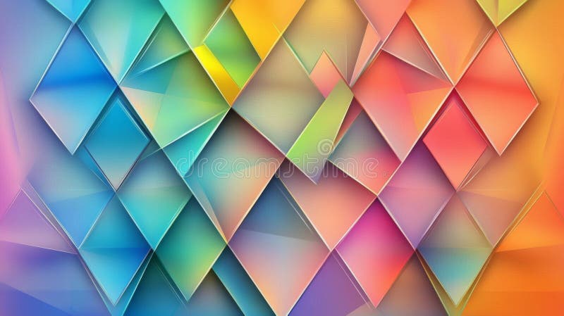 Vibrant Triangle Pattern Showcases Colorful Gradient Design in Soft ...