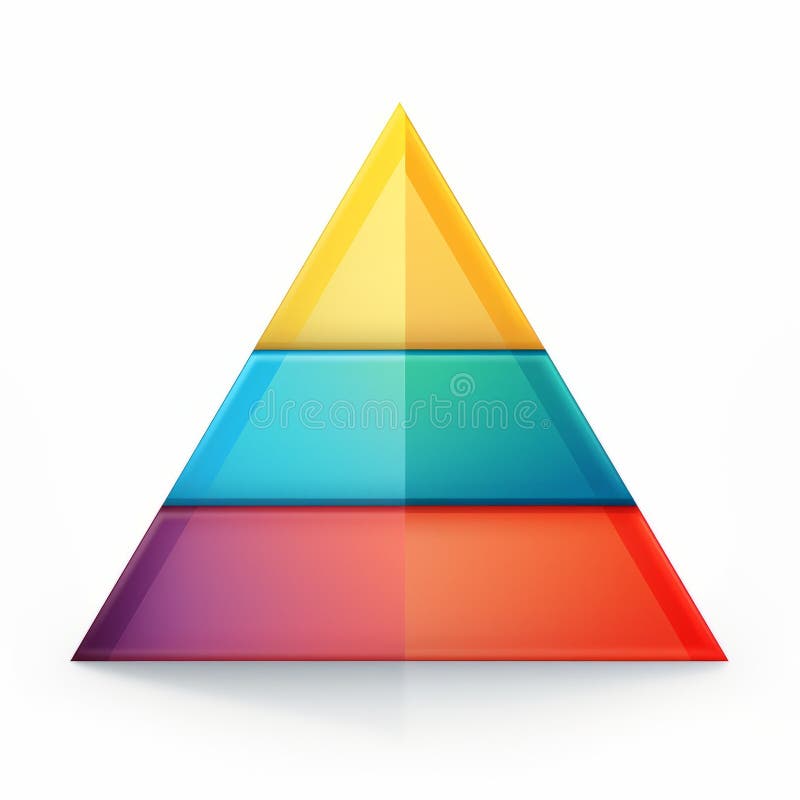 Vibrant Triangle Pyramid Sculpture with Realistic Color Gradient Stock ...