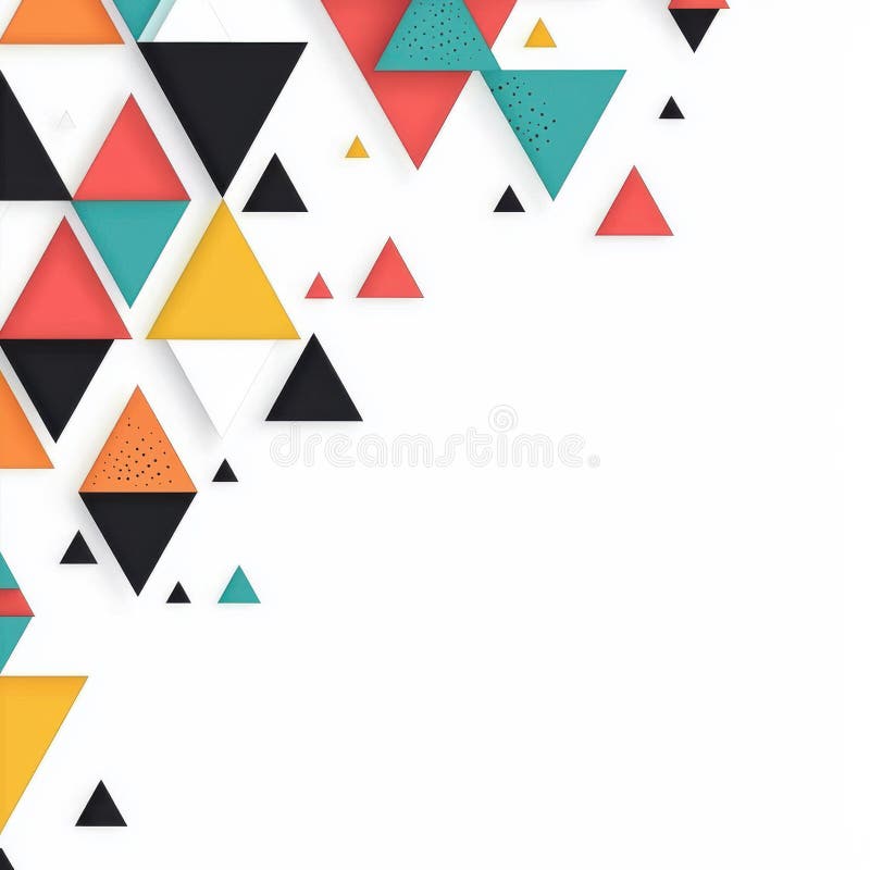 Vibrant Triangles on White Background. Stock Illustration ...