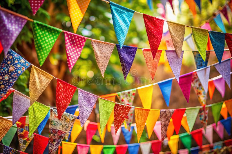 Vibrant Triangular Bunting Garland Festive Birthday Decorations for a ...