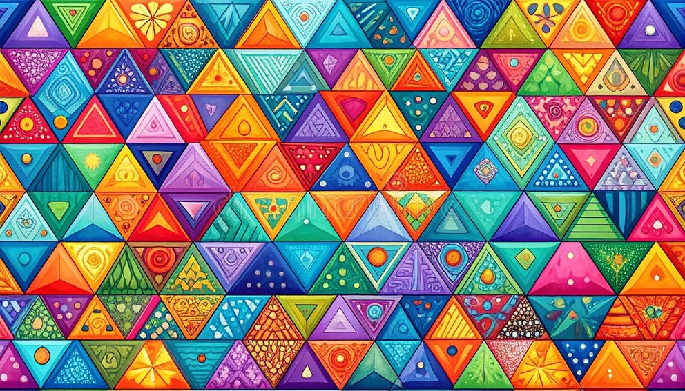 Creative Triangular Mosaic Patterns Stock Illustrations – 1,308 ...