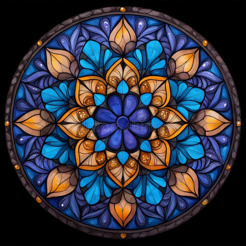 Vibrant Tribal Stained Glass Patterns and Designs Stock Illustration ...