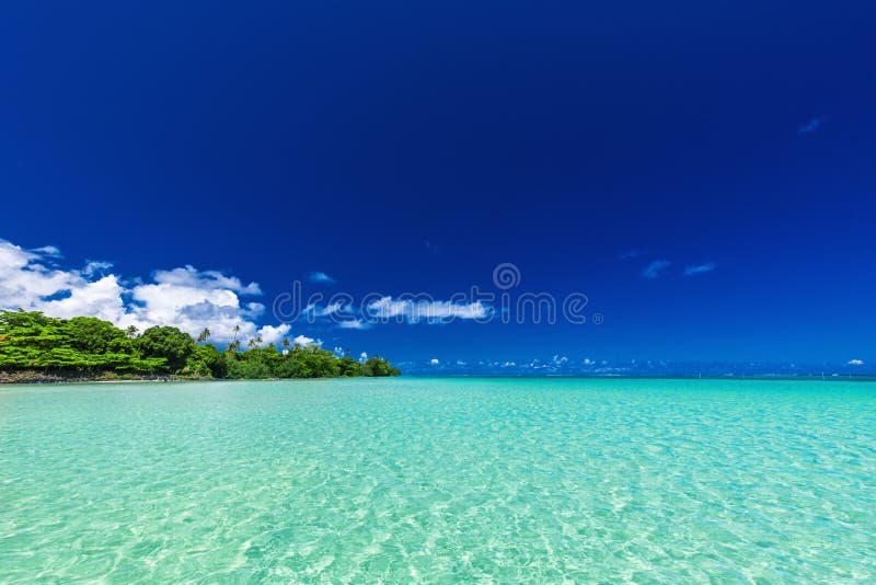 Vibrant Tropical Beach on North Side of Upolu, Samoa Islands Stock ...
