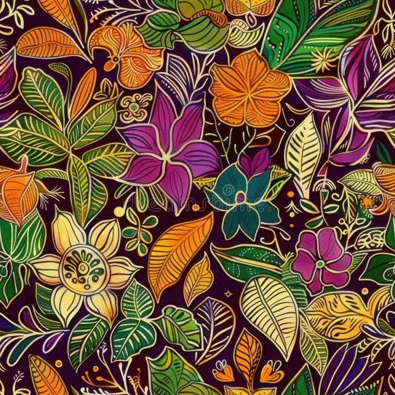 Vibrant Tropical Botanical Patterns: Exotic Floral and Leaf ...