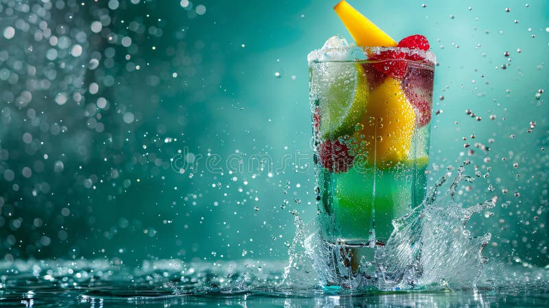 A Vibrant, Tropical-colored Cocktail Exploding with Freshness Stock ...