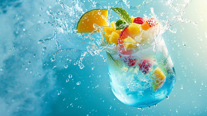A Vibrant, Tropical-colored Cocktail Exploding with Freshness Stock ...