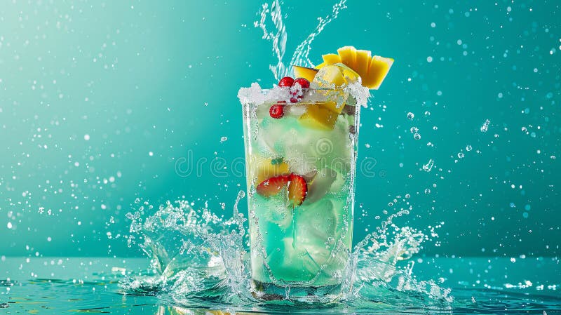 A Vibrant, Tropical-colored Cocktail Exploding with Freshness Stock ...