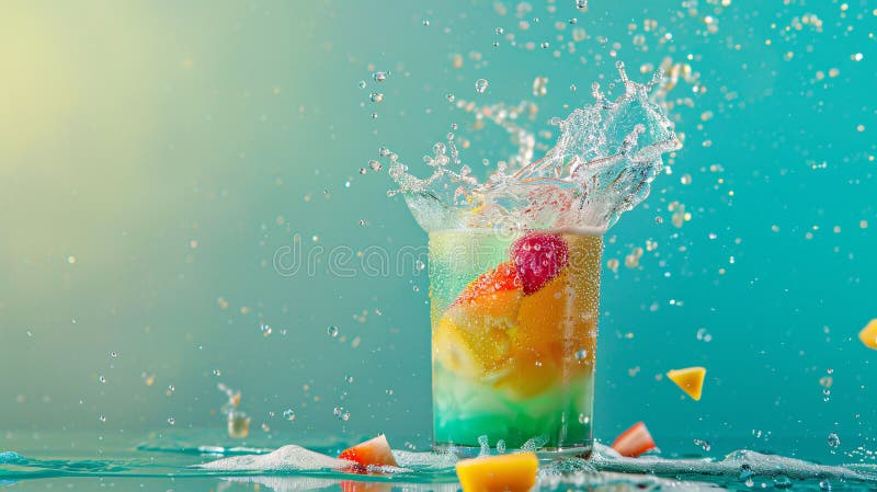 A Vibrant, Tropical-colored Cocktail Exploding with Freshness Stock ...