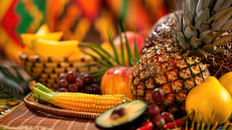 Vibrant Tropical Fruit Assortment on a Festive Table. Stock Image ...