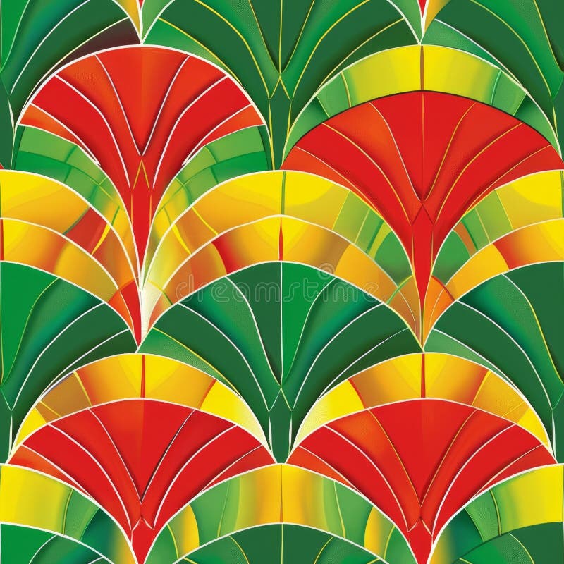 Vibrant Tropical Leaf Pattern in Bold Colors Stock Image - Image of ...