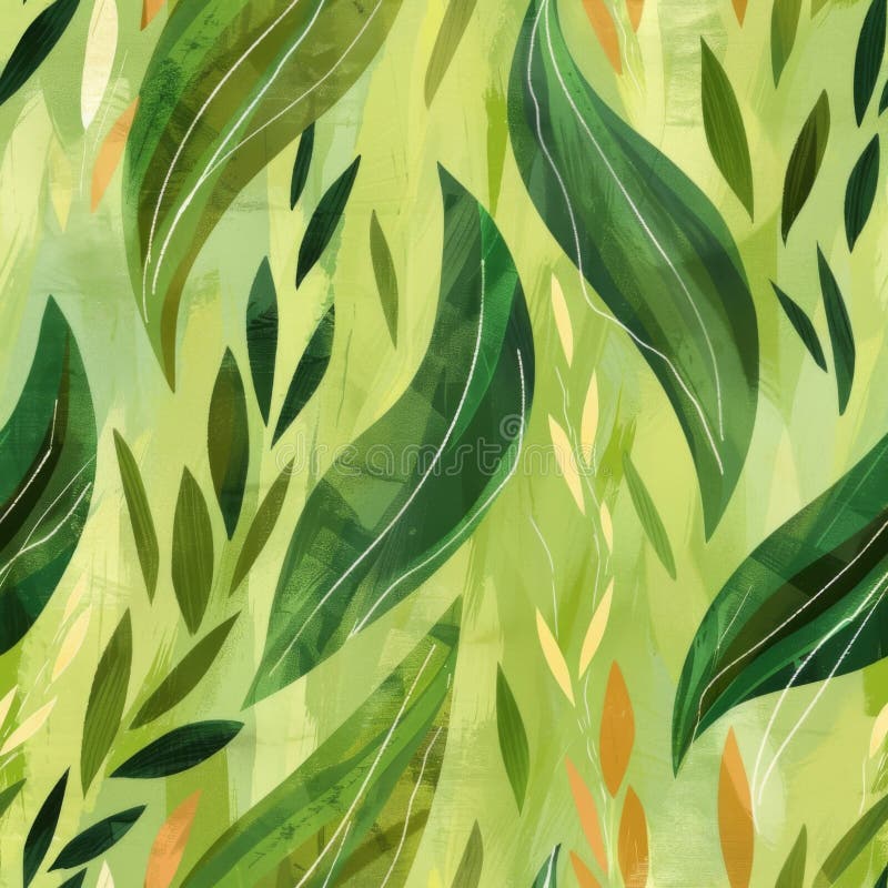 Vibrant Tropical Leaf Pattern Wallpaper Design Stock Image - Image of ...