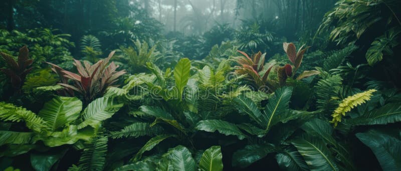 Vibrant Tropical Rainforest Teeming with Exotic Plants and Lush ...