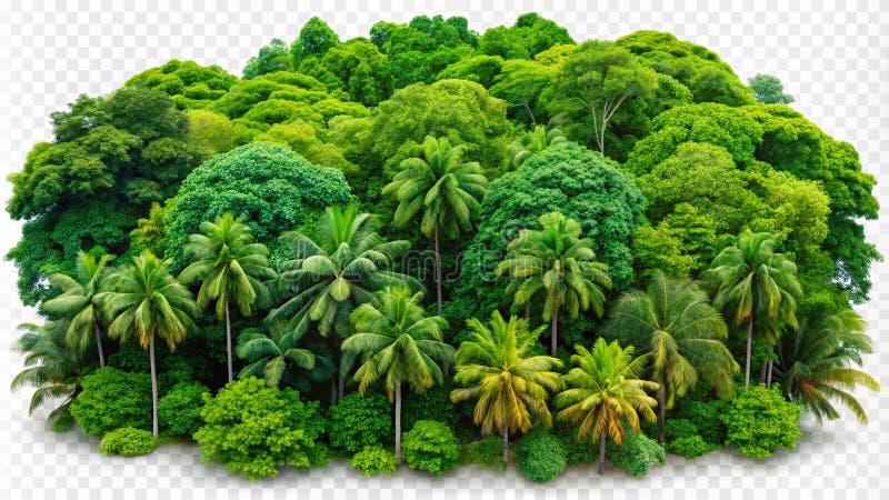 Vibrant Tropical Tree Cutouts Pristine Green Foliage for Design Collage ...