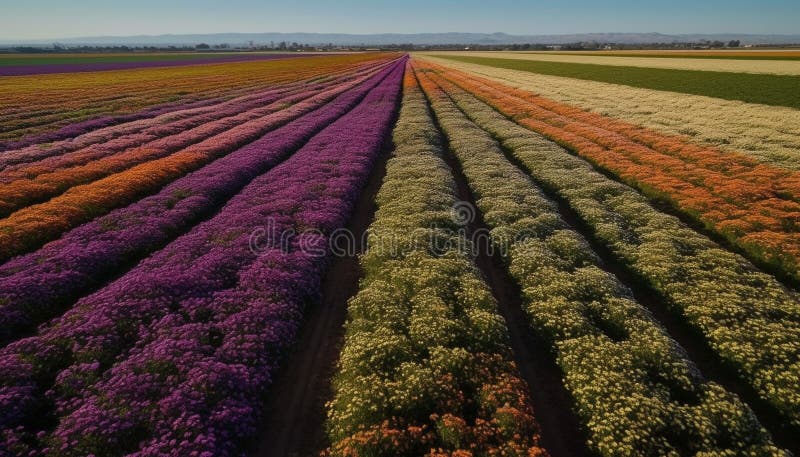 Vibrant Tulips in a Row Showcase Beauty in Nature Growth Generated by ...