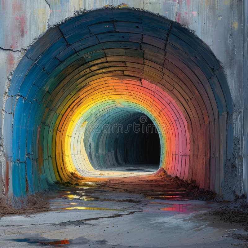 Vibrant Tunnel of Color stock illustration. Illustration of graphic ...