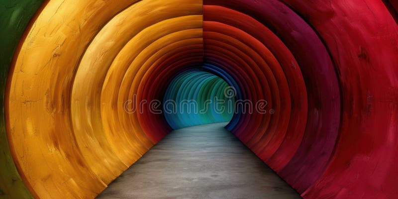 Vibrant tunnel of colors stock illustration. Illustration of wallpaper ...