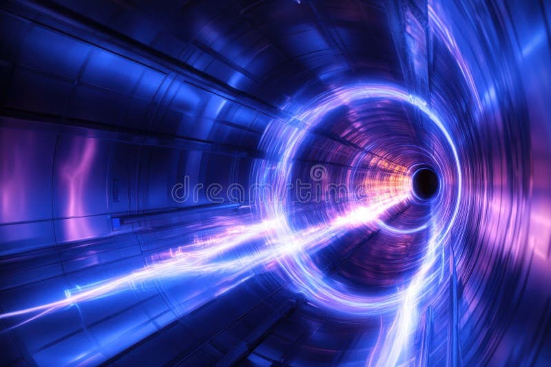 Vibrant Tunnel with Dynamic Light Effects Creating a Sense of Motion ...
