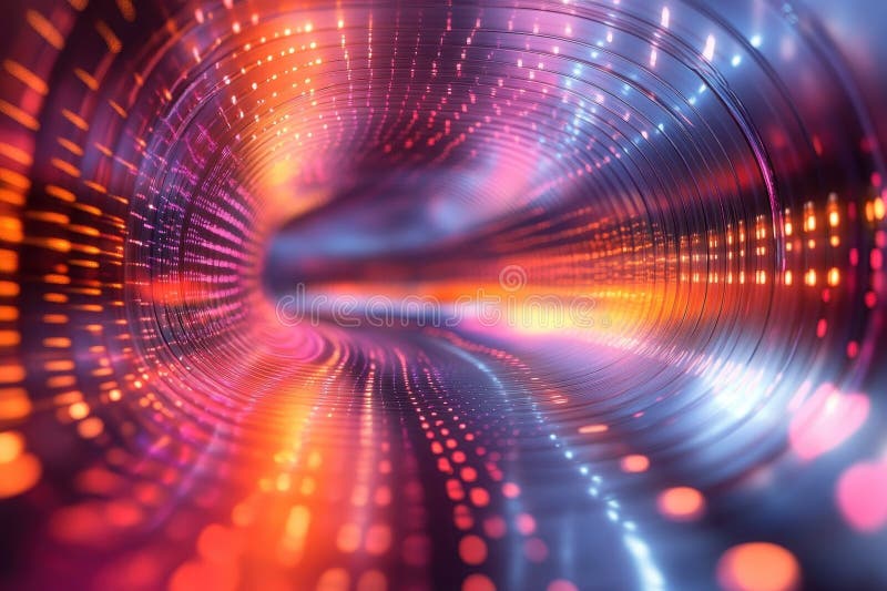 Vibrant Tunnel of Light with Swirling Patterns and Dynamic Colors in an ...