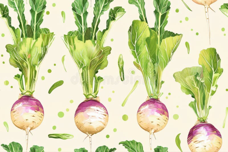 Vibrant Turnip Illustration Pattern for Minimal Vegetable Background ...