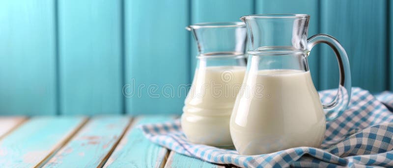 A Vibrant Turquoise Backdrop Accentuates the Purity of the Milk in a ...