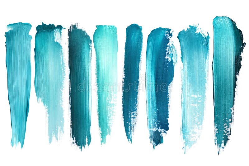 Vibrant Turquoise and Blue Brushstrokes Create a Dynamic Pattern of ...
