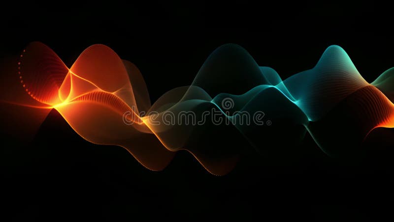 Abstract Colored Waves Intersecting on a Black Background Stock Footage ...