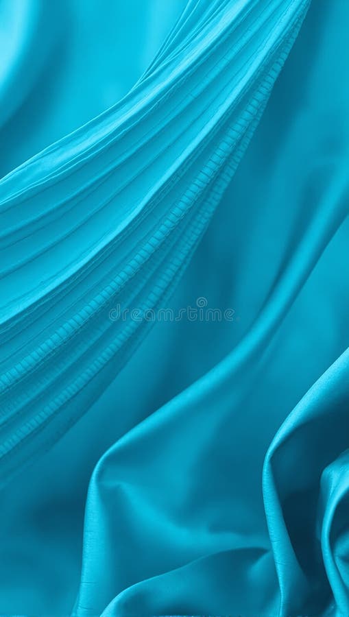 Vibrant Turquoise Silk Pleats with Sharp Folds in Dramatic Lighting ...