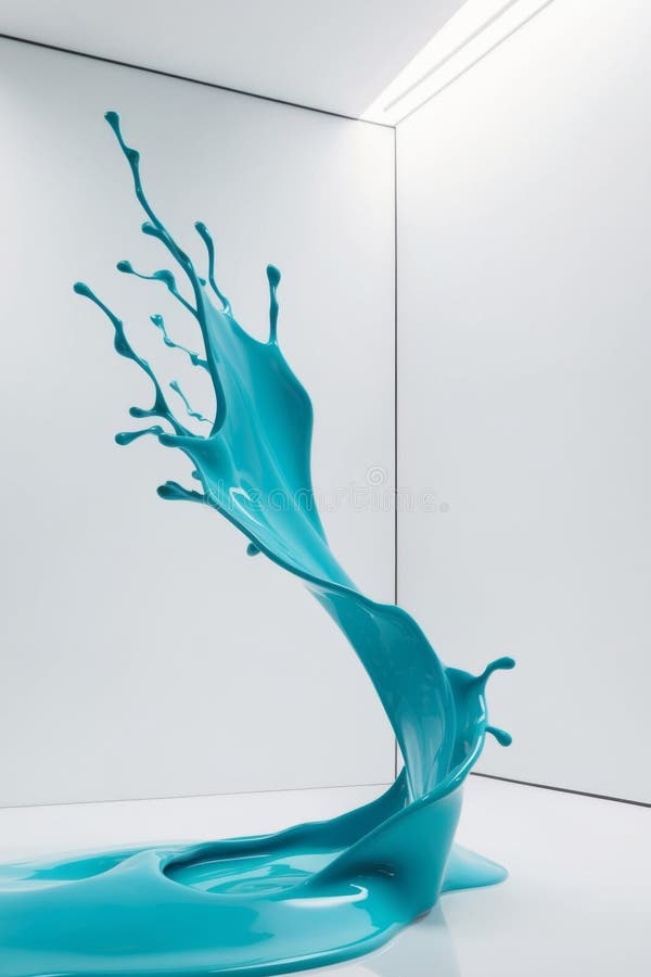 Vibrant Turquoise Splash of Liquid Creates Dynamic Visual Effect. Stock ...
