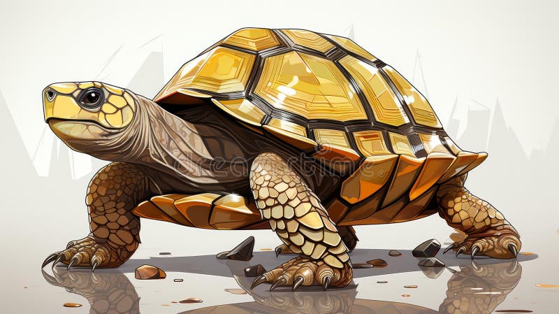 Vibrant Turtle Shell Illustration with Bold Contrasts, Intricate ...