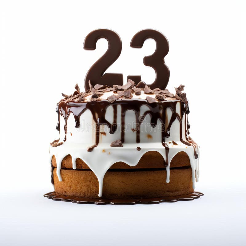 Vibrant Twenty-third Birthday Cake with Chocolate Accents Design Stock ...