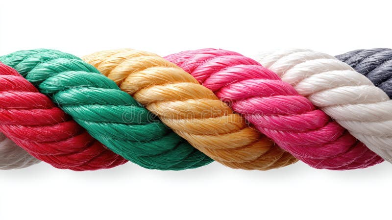 Colorful Twisted Rope Team Building Concept Strength in Unity ...