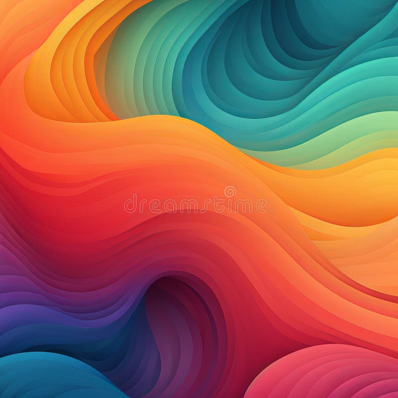 Vibrant Twisted Wave Background with Bold Color Palette Stock ...