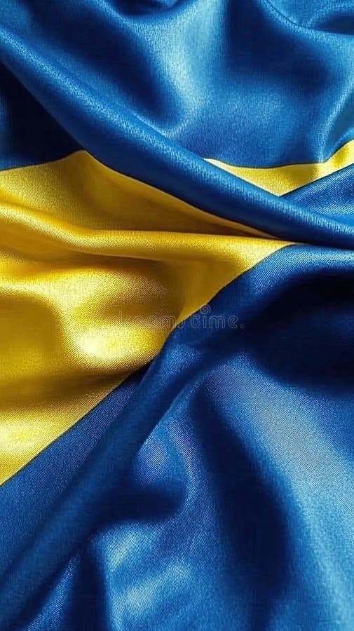 Vibrant Ukrainian Flag Draping Elegantly on a Surface, Symbolizing ...