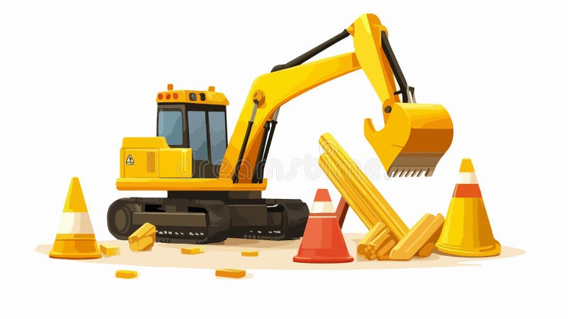 Vibrant Under Construction Design on Yellow Background Stock ...
