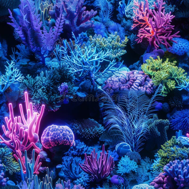 Vibrant Underwater Coral Reef Ecosystem in Vivid Colors Stock Photo ...