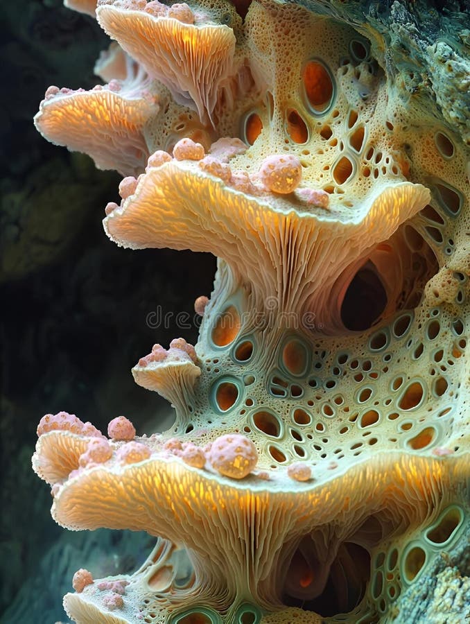 Vibrant Underwater Coral Structure Close-up Stock Illustration ...