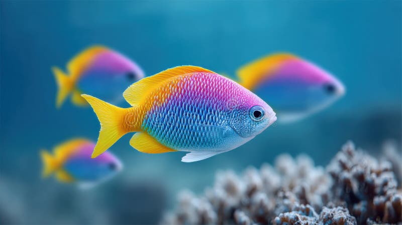 Vibrant Underwater Fish in Coral Reef Ecosystem Stock Illustration ...