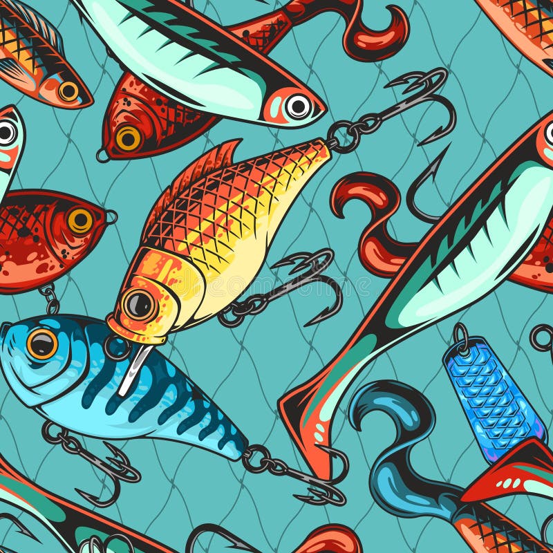 Vibrant Underwater Patterns from Lures Stock Vector - Illustration of ...
