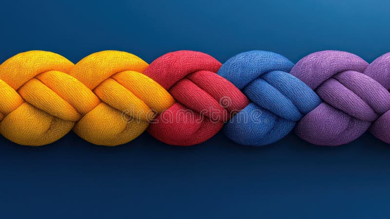 Vibrant Unity: Colorful Braided Rope Symbolizes Cooperation and ...