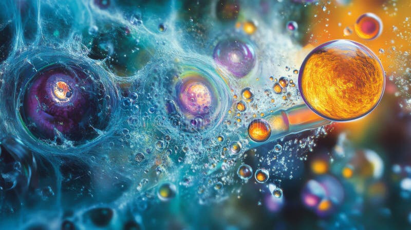 Vibrant Universe: Abstract Cosmic Art with Planets and Nebulae Stock ...