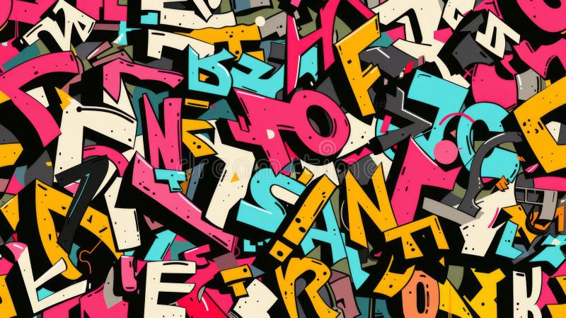 Vibrant Urban Graffiti Artwork Full of Color and Expression Stock Photo ...