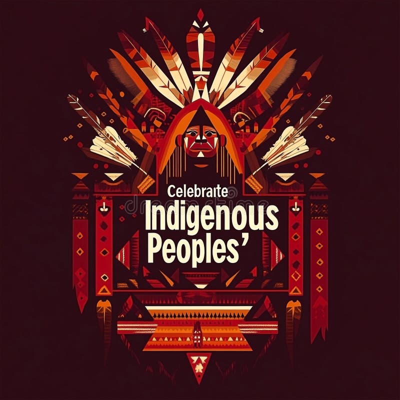 Vibrant Vector Art Honoring Indigenous Peoples with Geometric Patterns ...