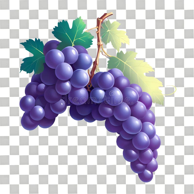 Colorful Purple Grapes Vector Illustration with Detailed Shading Stock ...