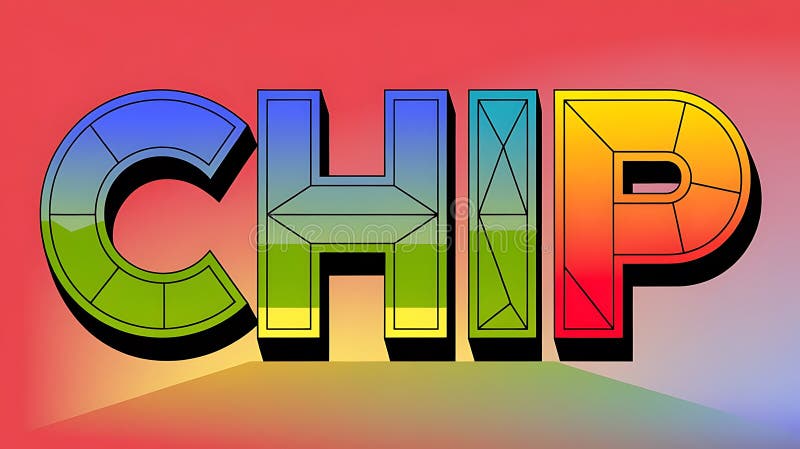 A Vibrant Illustration of the Name Chip in Colorful Geometric Design ...
