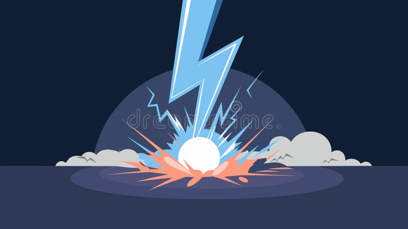 Dynamic Thunderbolt Strike with Explosive Background Stock Vector ...