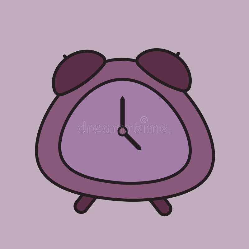 Vector purple clock icon stock vector. Illustration of graphic - 336827160